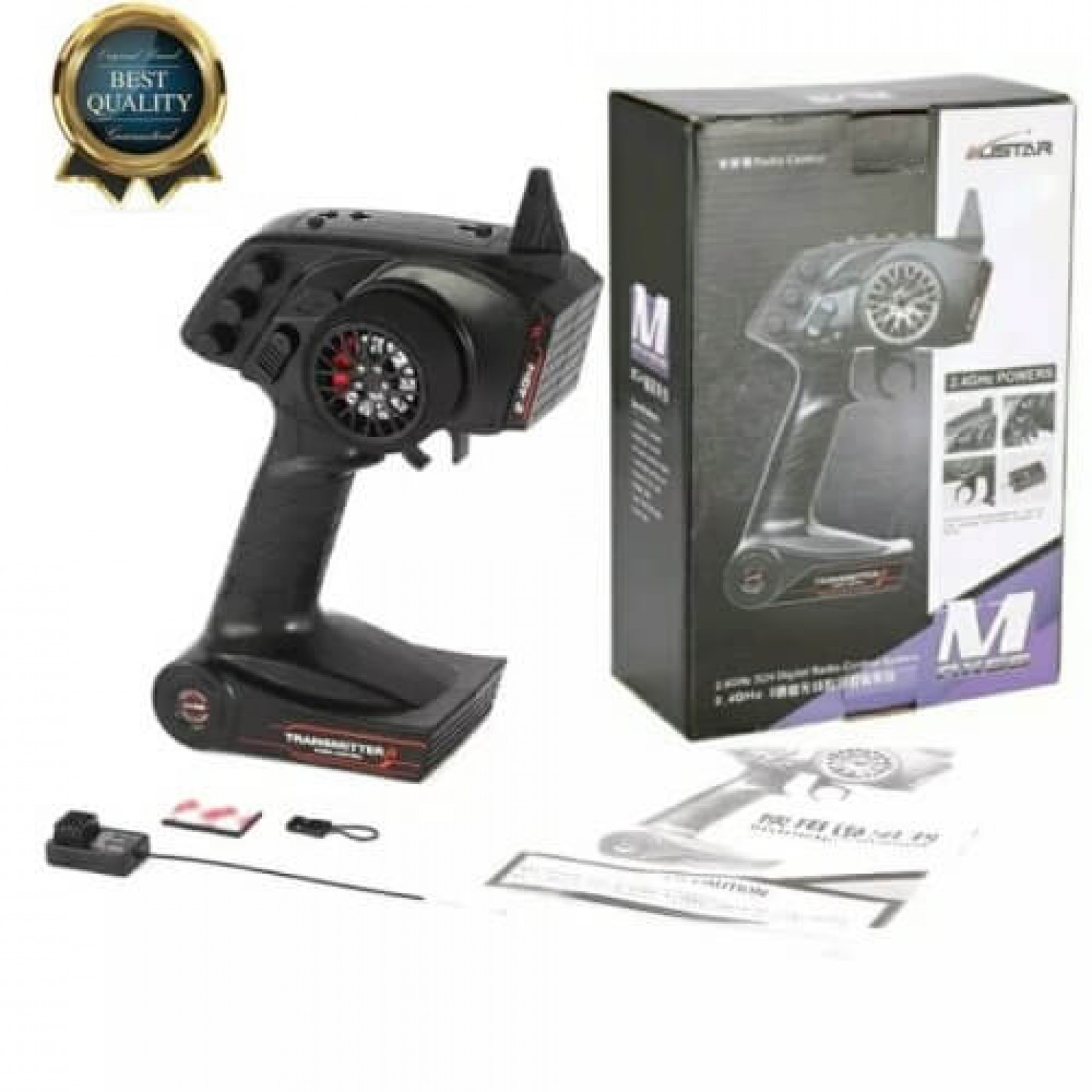 RÁDIO TRANSMISSOR 2.4GHZ COM RECEPTOR RC 3 CANAIS PARA AUTOMODELOS E ...