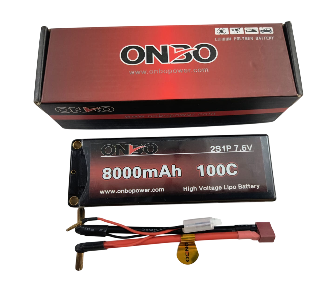 BATERIA DE LIPO 2SIP 7.6V 8000MAH 100C HARD CASE COM PLUG DEANS ONBO OP ...