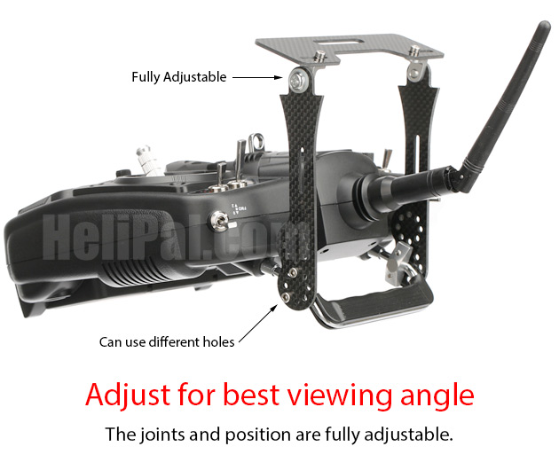 SUPORTE PARA MONITOR FPV 07A15 FIBRA DE CARBONO FUTABA / WALKERA / DJI ...