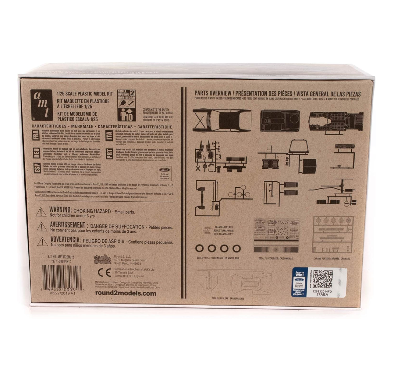 KIT PARA MONTAR AMT FORD PINTO 1977 1/25 AMT 1129M