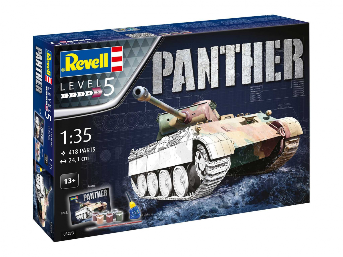 KIT PARA MONTAR REVELL GIFT SET TANQUE DE GUERRA PANTHER AUSF. D 1/35 ...